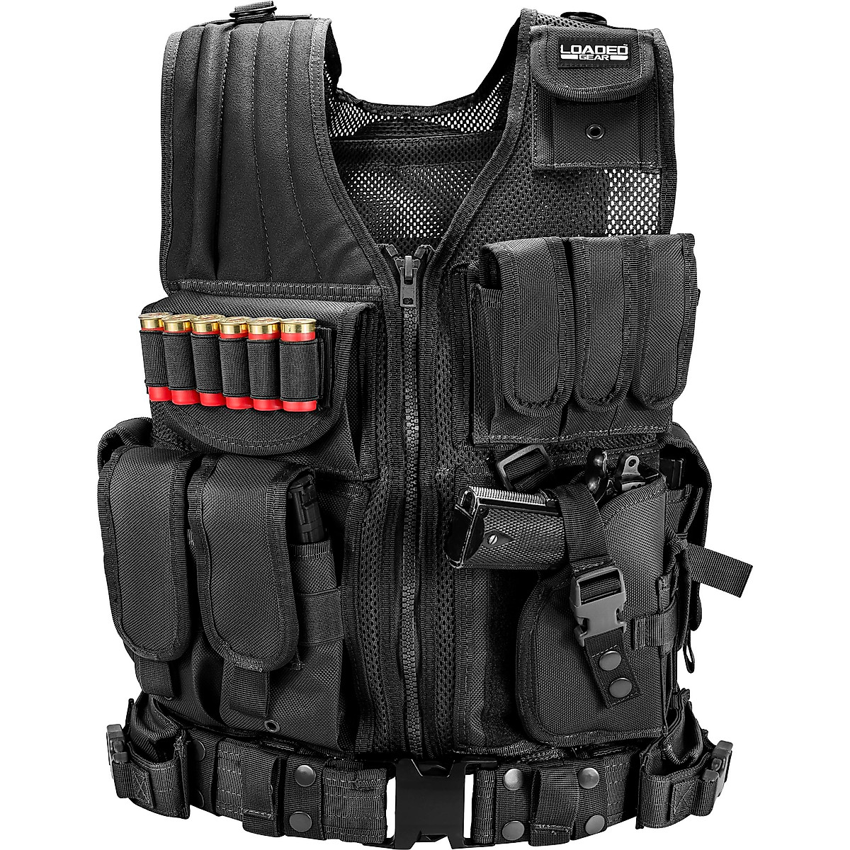 BARSKA mens Loaded Gear BI12018 VX 200 Tactical Vest Right Hand, Black, Large US