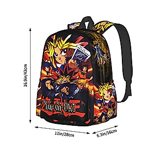 WJstore Unisex Durable College School Bookbag 3d Print Yu_Gi_Oh Laptop Backpack Funny Hiking Daypacks Black 3 One Size