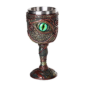 Pacific Giftware The Eye of The Dragon Mystical Fantasy Chalice 7oz Wine Goblet with Removable Stainless Steel Insert