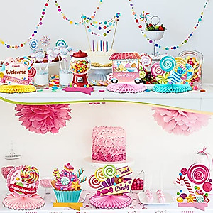 10 Pieces Candyland Party Decorations Candyland Table Centerpieces Candyland Table Decorations Candyland Honeycomb Centerpieces Candyland Decorations for Birthday Baby Shower Sweet Shop Party Supplies