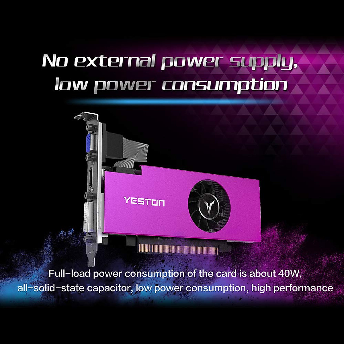YESTON AMD Radeon RX550 4G D5 LP Gaming Graphics Card Radeon Chill 4GB Memory GDDR5 128Bit 6000MHz VGA + HD + DVI-D GPU,Half Height, Single Slot Graphics Card with Small Blank