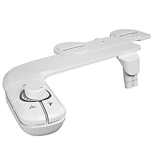 ZMJH J017 Bidet Attachment for Toilet, Non-Electric, One-key disassembly, Self Cleaning Dual Nozzle and Easy Water Pressure Adjustment, Rear/Feminine Wash