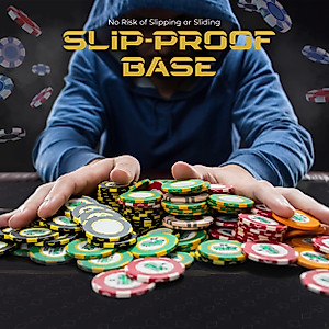 Pure Bluff Poker Mat for Table - Premium Smooth, Non-Slip Poker Table Mat with Stronger Edges - Water Resistant Poker Table Tops Card Games - 70x35 Inches, Bag Included