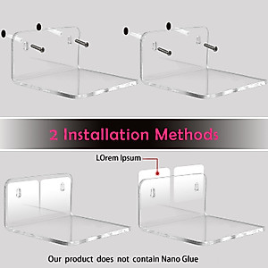 COXWANG Acrylic Small Shelf,Mini Acrylic Wall Shelf,Acrylic Shelf,for Pop Figures,Plant,Picture Photo Modern Wall for Office Bedroom Living Room