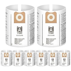 8 Pack VF3502 Vacuum Bags Compatible with Ridgid 12 to 16 Gallon Wet Dry Vacuums, High Efficiency Replacement Filter Bags for Model WD1950 WD1956 WD1850 WD1851 RV2400HF WD1450 WD1680 WD1270