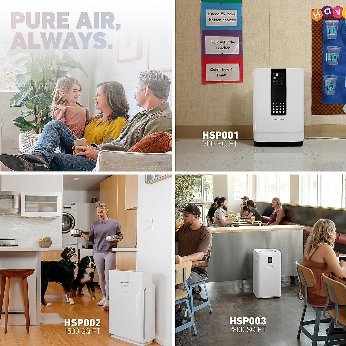 HATHASPACE Certified Replacement Filters for HSP001 Smart True HEPA Air Purifier, 1 Set, H11 True HEPA