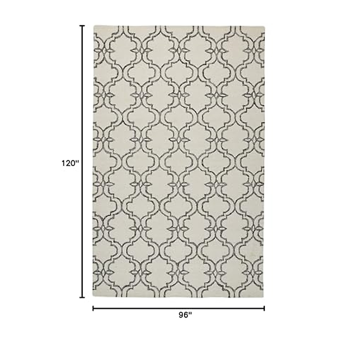 Feizy Rugs - Rhett Ornamental Trellis Print Rug, Charcoal Gray/Ivory, 8ft x 10ft Area Rug