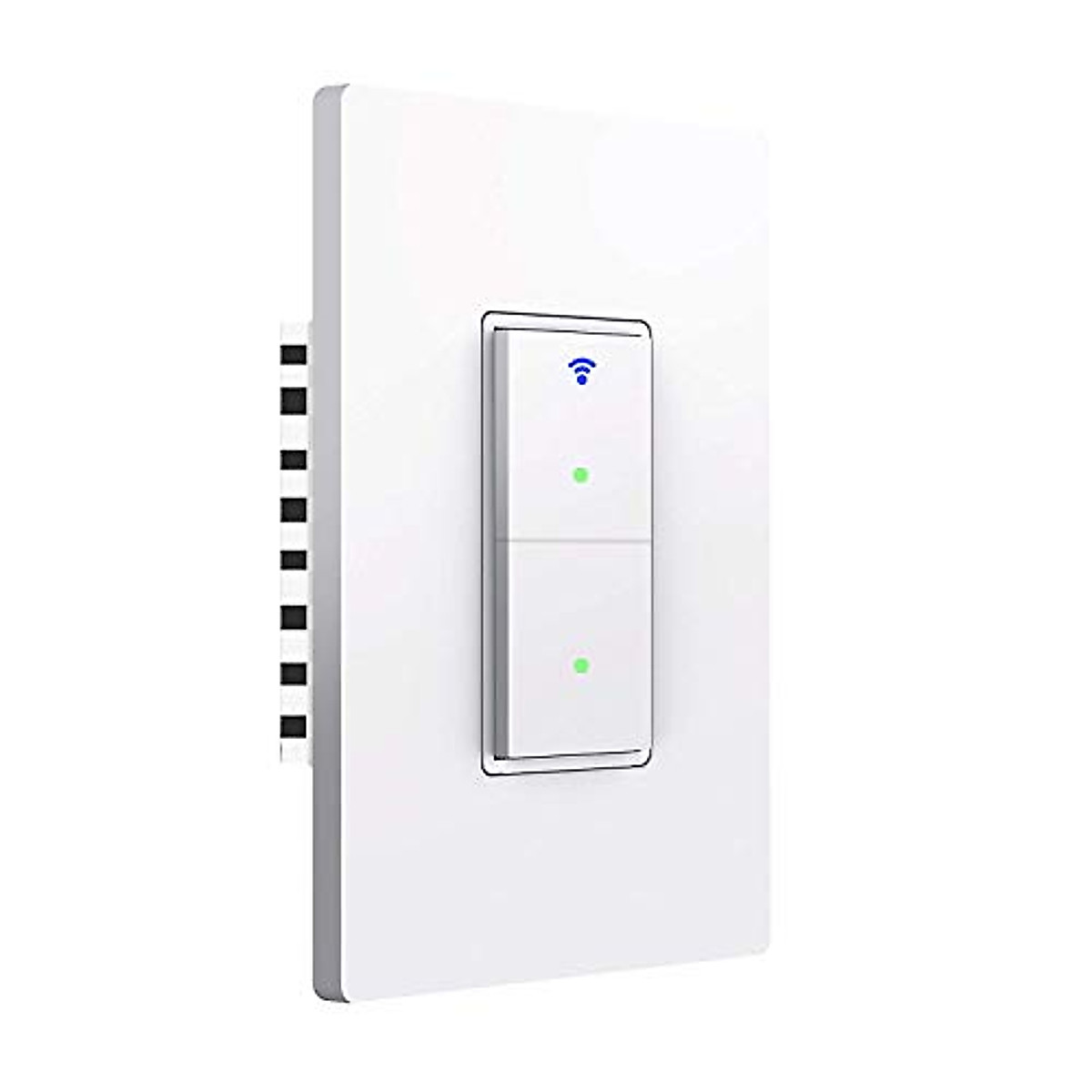 Smart Light Switch, WiFi Smart Double Switch Button, Compatible with Alexa and Google Home, Remote Control with Timing Funtion, No Hub Required,Smart Life APP Provides Control from Anywhere