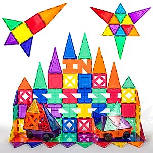 PicassoTiles® PT82 Creativity Set Magnet Building Tiles Clear Color Magnetic 3D Building Block - Creativity Beyond Imagination! Educational, Inspirational, Conventional, Recreational