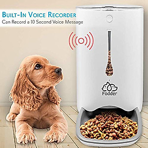 SereneLife Automatic Pet Feeder - Electronic Dogs and Cat Food Dispenser –Programmable Features for Portion and Weight Control and Meal Scheduling – Built-In Voice Recorder and Player