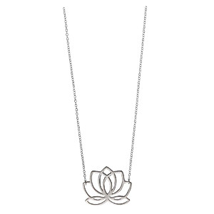 Boma Jewelry Sterling Silver Lotus Blossom Flower Necklace, 16 inches