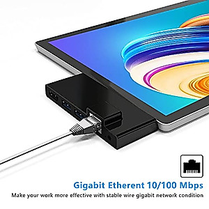 Surface Go/Go 2/Go 3 Hub, Surface Go Docking Station 5 in 1 USB C Surface Go 2 Dock Adapter with 1000M RJ45 Ethernet 4K HDMI 2 USB 3.0 Ports & 3.5mm Audio/Earphones Jack, NOT for Surface Laptop GO