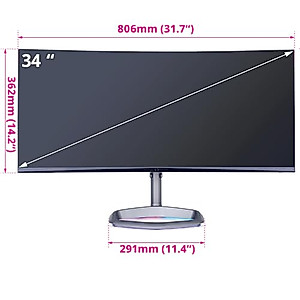 Cooler Master GM34-CWQA 34” ARGB Curved 144Hz VA QD Tech Ultra-WQHD 3440 x 1440 PC Monitor, 0.5ms (MPRT), Curve 1500R, FreeSync Premium, DP*1, HDMI2.0 * 2, USB C*1, VESA Mount (CMI-GM34-CWQA-US)
