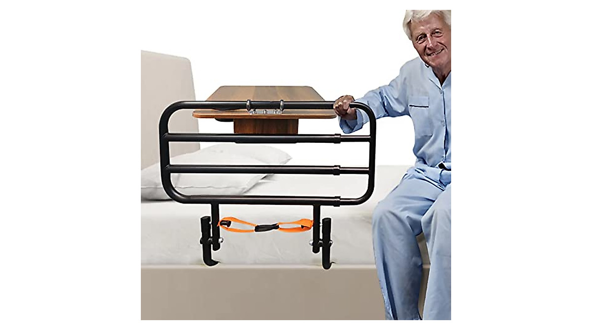 EasyVibe Bed Rails for Elderly Adults - with Foldable Table ...