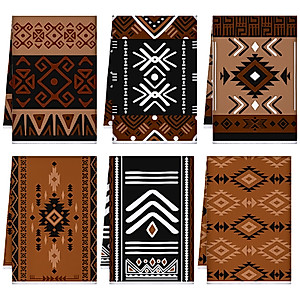 Bencailor 6 Pack Kitchen Dish Towels Sets Farmhouse Hand Towel Microfiber Kitchen Towels Washcloth Absorbent Decorative Tea Dish Towels for Home Supplies 16" x 24" (Colorful,Classic Style)