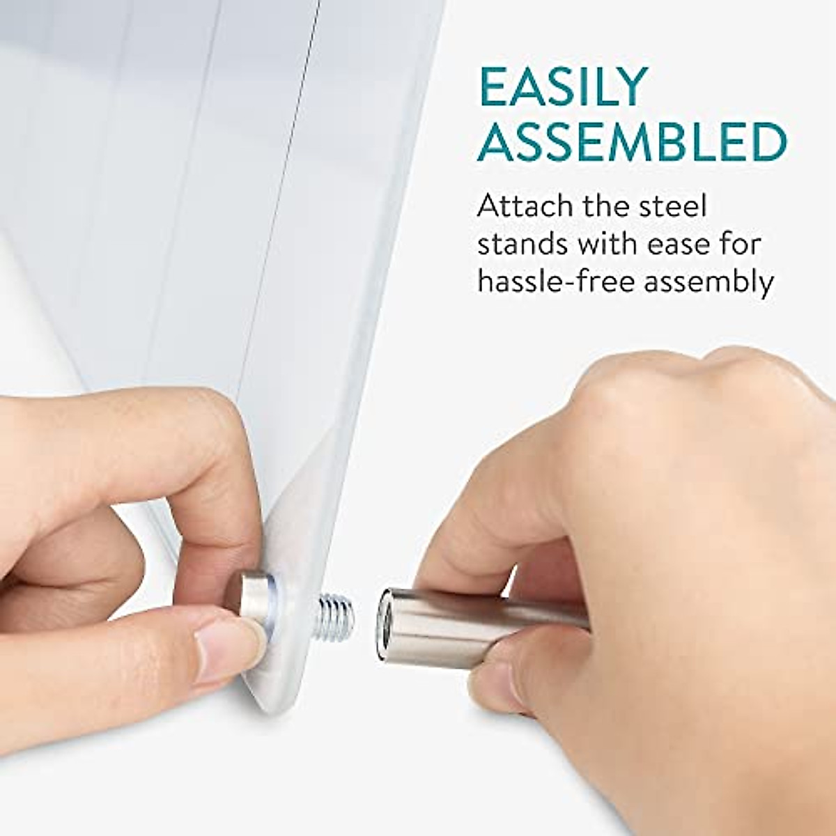 Navaris Weekly Whiteboard Planner - Small Dry Erase Glass Whiteboard to Do Calendar for Office Desk Dry Erase Schedule Board - 16 x 6 Inches - Flowers