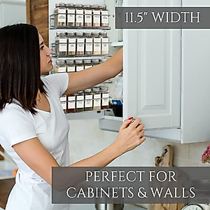 ZICOTO Premium Iron Spice Rack Organizer for Cabinets or Wall Mounts - Space Saving Set of 4 Hanging Racks - Perfect Seasoning Organizer For Your Kitchen Cabinet, Cupboard or Pantry Door