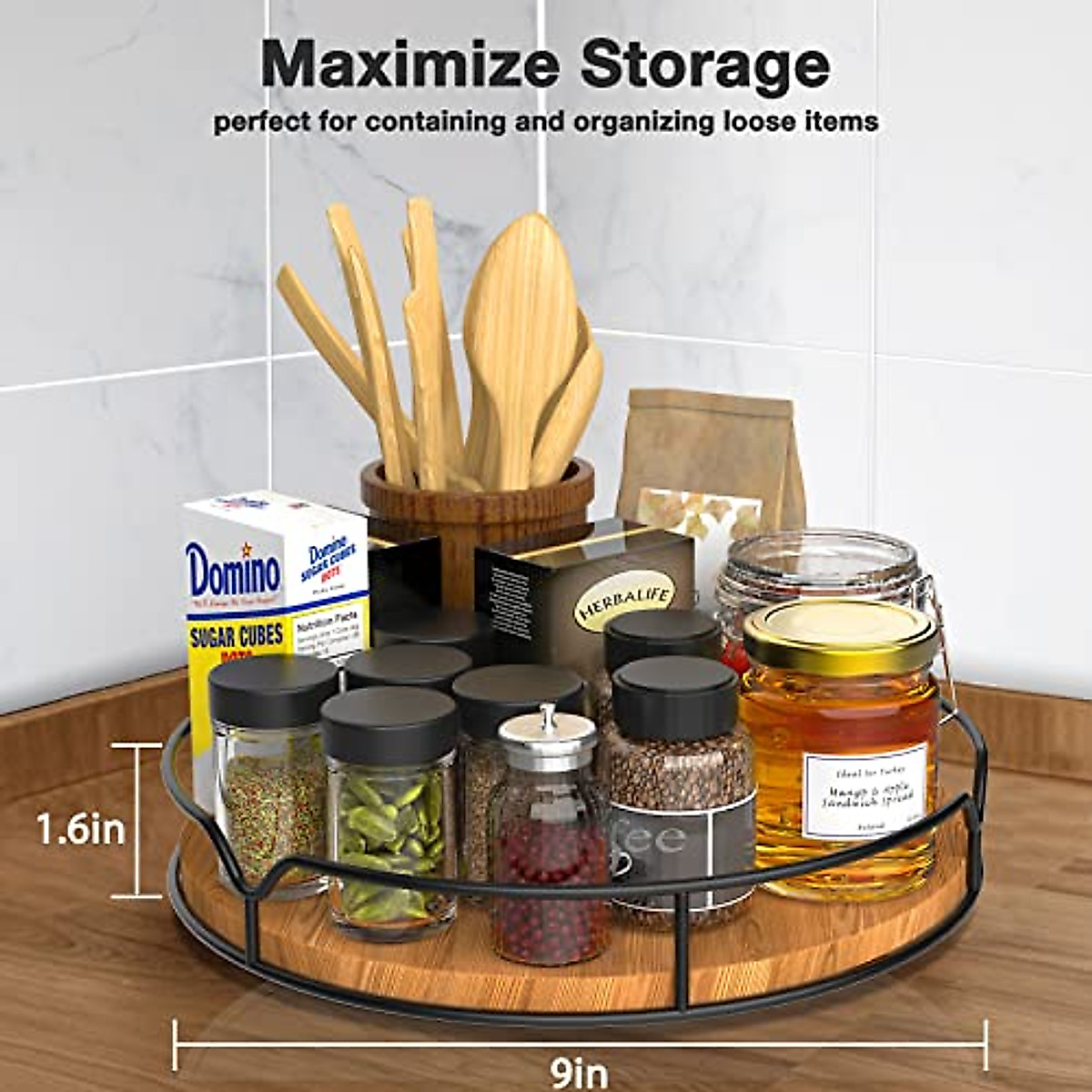 9" & 10" Lazy Susan Organizer - Carbonized Black