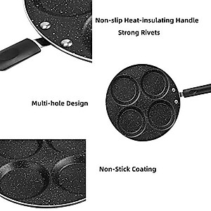 Egg Frying Pan, 4 Cups Household Aluminum Non Stick Breakfast Fried Egg Cooker, Swedish Pancake, Plett, Crepe Pan for Gas Stove, 9.6 in