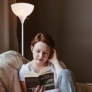 Newhouse Lighting NHFL-JO-WH Joey 71-inch Modern Standing, Torchiere Floor Lamp for Bedrooms, Living Room | Durable Floor Lamp for Home, Office, Reading (White)