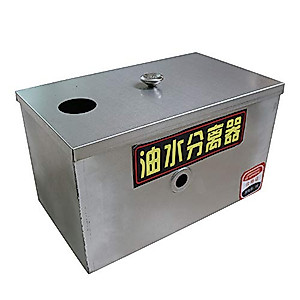 Commercial Grease Trap Interceptor Set Stainless Steel Grease Interceptor Trap Side Inlet with Water Outlet Waste Water Oil-Water Separator Under Sink Grease Interceptor