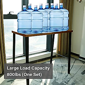 Tengchang 30" Metal Desk Dining Table Legs Black, Set of 2