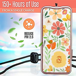 Portable Air Purifier Necklace - Rechargeable and Wearable Personal Air Device for Kids and Adults - Negative Ion Generator, Portable & Travel Size