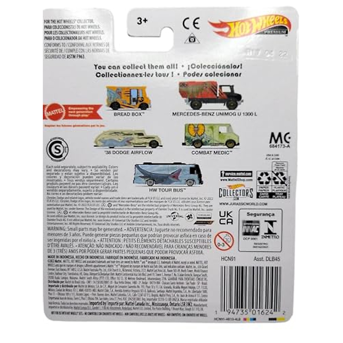 Hot Wheels Jurassic World 2022 Premium Pop Culture Complete 5 Car Diecast Set DLB45-946Q Release