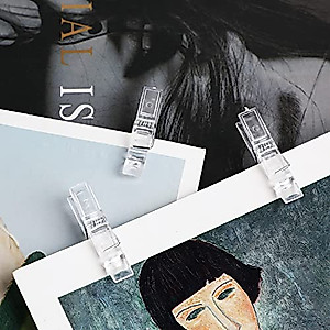 DIYASY 100 Pcs Mini Clear Plastic Clothespins,1.4 Inch Photo Clips,Transparent clothpins for Pictures and Photo Hanging.