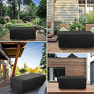 QIAOH Garden Furniture Covers 140x104x36in, Patio Covers for Outdoor Furniture, Garden Table Cover Furniture Sets Waterproof Heavy Duty 420D Oxford Fabric, Outdoor Table Cover