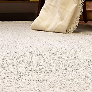 Super Area Rugs Farmhouse Braided Rug Cotton Kitchen Reversible Carpet, Gray & White, 6' Round