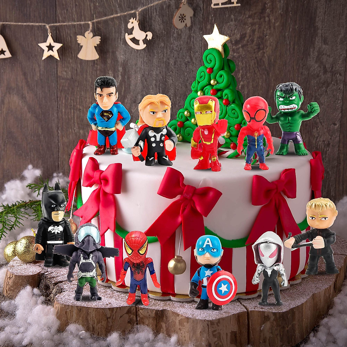 20 Pieces Hero Action Figures Sets, Mini Action Figures for Boys Toys, Birthday Party Gifts Cupcake Toppers Decoration