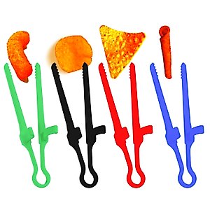 Glow in The Dark Chopsticks Reusable, Snack Chopsticks for Gamers, Chopstick Trainers, Keep Fingers Clean with our Finger Chopsticks, Perfect Chopsticks for Beginners (1, Glow)