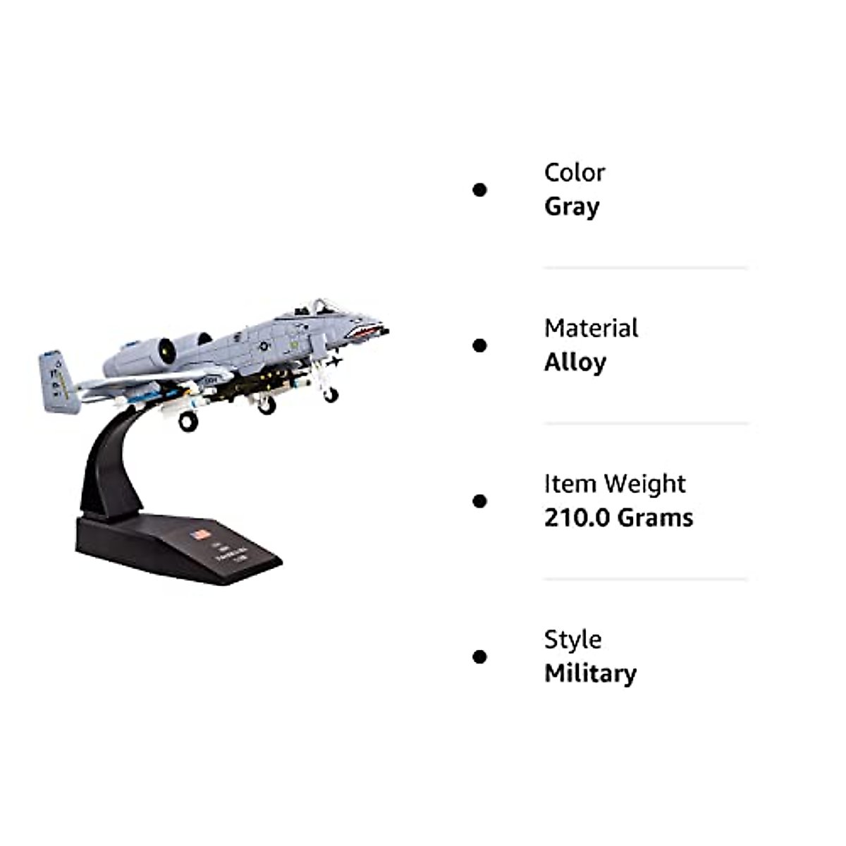 1/100 A-10 Thunderbolt II Warthog Attack Plane（Painted Version） Metal Fighter Military Model Diecast Plane Model for Collection or Gift