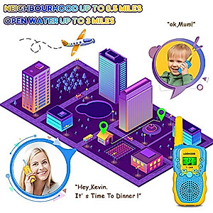LOOIKOOS Walkie Talkies for Kids, 3 KMs Long Range Walky Talky Radio Kid Toy Gifts for Boys and Girls 3 Pack