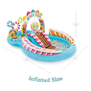 INTEX 57149EP Candy Zone Inflatable Swim Play Center: with Splash Pool and Waterslide – 116" x 75" x 51"