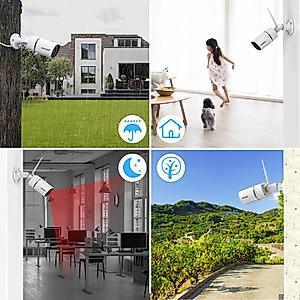 SAFEVANT 8 Channel Wireless 3MP IP Camera System with Night Vision and Motion Detection, 4TB Storage, WiFi, Indoor/Outdoor Use