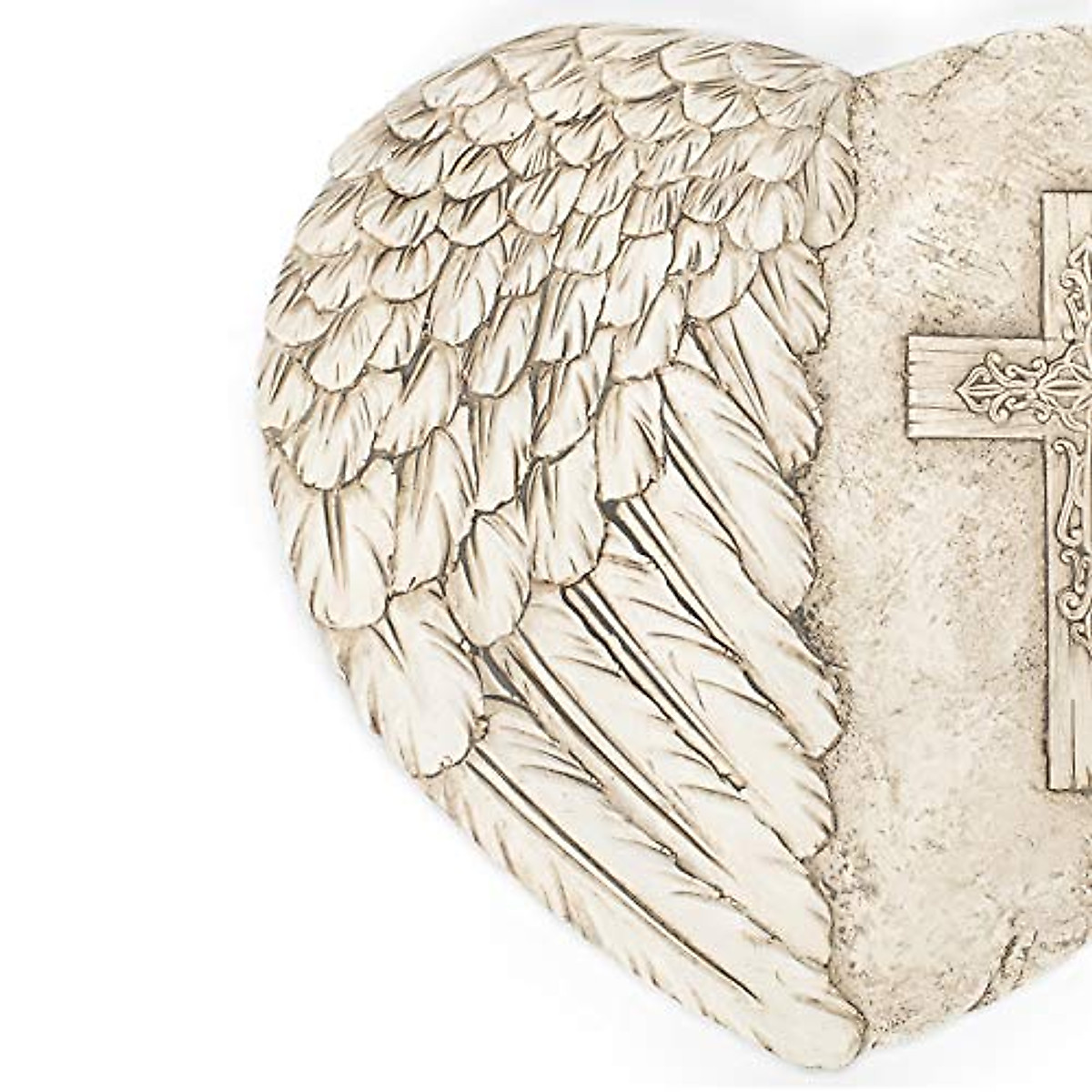 Napco Angel Wing Cross Grey 11 x 10 inch Resin Decorative Garden Stepping Stone