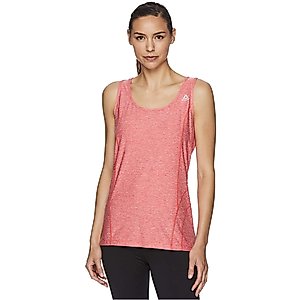 Reebok Women's Dynamic Fitted Performance Racerback Tank Top Hibiscus Heather M
