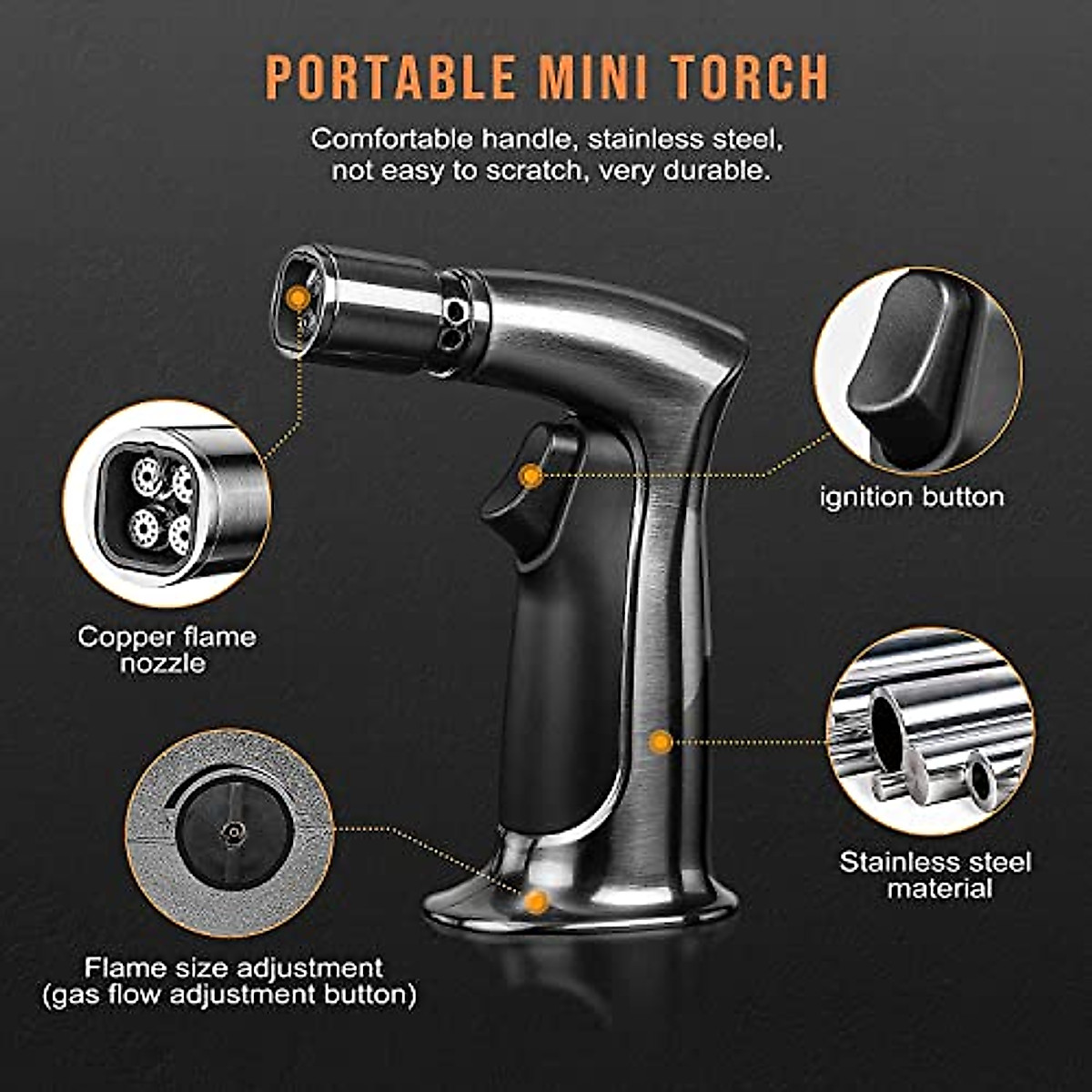 Whiskey Smoker Kit with Torch,Cocktail Smoker,Bourbon Smoker Kit, Old Fashioned Smoker Infuser Kit with 6 Flavour Wood Chips, Drink Smoker Kit, Gifts for Friends, Dad, Bar Whiskey Lovers(No Butane)