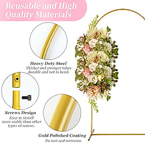SHALORY Metal Arch Backdrop Stand,7.2 FT Reusable Golden Balloon Arch Frame for Wedding Birthday Party Valentine Baby Shower Background Decoration