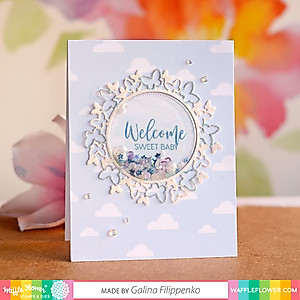 Waffle Flower Shaker Cover - Slim Circles - 1/8" Deep Low Profile Plastic Clear Shaker Pourch Covers to Create Shaker Cards to Send Through Regular Mail. 2.2", 1.45", and 0.7" Circles