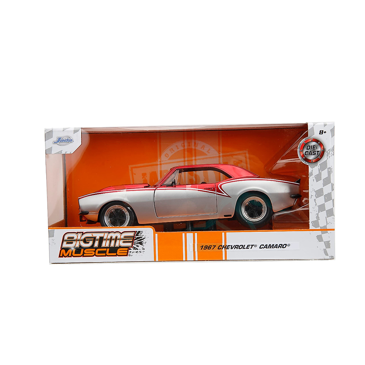 Jada 1967 Chevrolet Camaro Candy Red and Silver Metallic Bigtime Muscle Series 1/24 Diecast Model Car