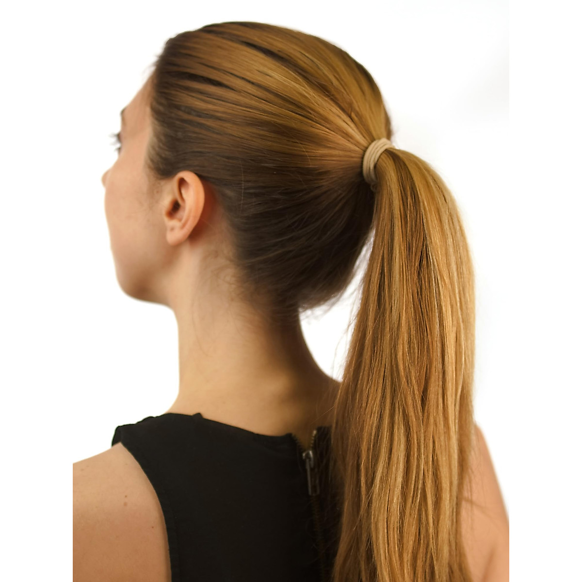 Heliums Seamless Hair Ties - Sandy Blonde - Skinny 6mm No Damage Ponytail Holders, 1.75 Inch, Medium Hold for Thin to Normal Hair - 18 Pack