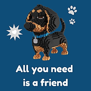 BLOCK CENTER Dachshund Dog 2024 Edition 3D Puzzle 2100 Pieces Building Blocks Set - Mini Block Gift Kit for Kids and Adults (Dachshund)