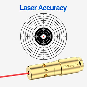 Darkfang 9mm Bore Sight Laser for Pistol Easy Adjust and Zeroing Optics Bore Sighter with 2 Sets Batteries for Scope Sighting