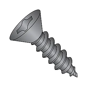 Small Parts 0208ABPFB Steel Sheet Metal Screw, Black Oxide Finish, 82 degrees Flat Head, Phillips Drive, Type AB, #2-32 Thread Size, 1/2" Length (Pack of 100)