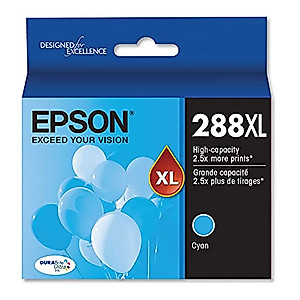 EPSON T288 DURABrite Ultra -Ink High Capacity Cyan -Cartridge (T288XL220-S) for Select Epson Expression Printers