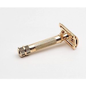 Merkur Classic 2-Piece Double Edge Safety Razor Gold Plated, 1 Count