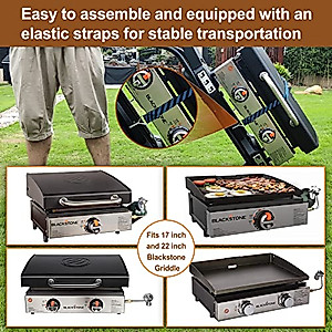 QuliMetal Portable Grill Cart for Weber Q1000, Q2000 Series Gas Grills and Blackstone 17” 22” Table Top Griddles, Portable Griddle Stand